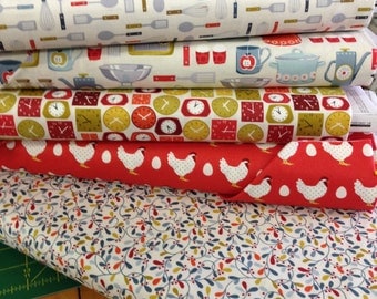 Retro kitchen fabric | Etsy