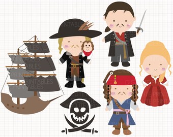 Pirate girl clip art | Etsy