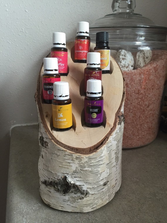BIRCH WOOD ESSENTIAL OiLS Holder / Caddy Unique Display for