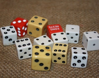Items similar to Wooden toy folk art dice ... set of two on Etsy