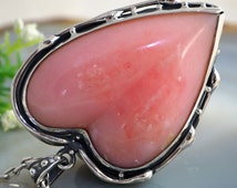 Unique pink stone pendant related items | Etsy