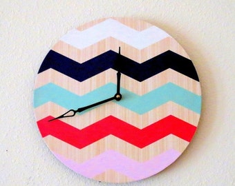 Unique chevron wall clock related items | Etsy