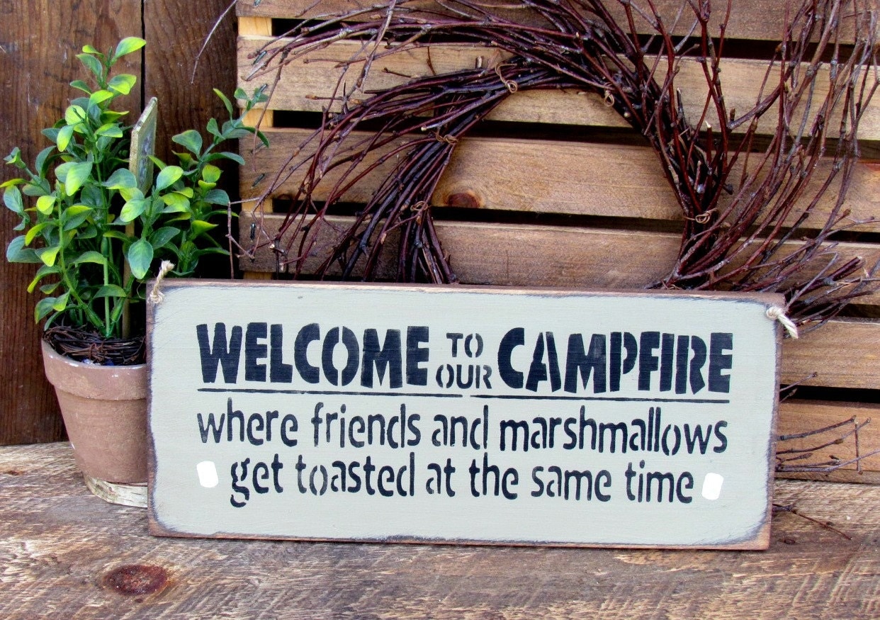Wooden Camping Sign Campsite Decor Gift for the by Woodticks