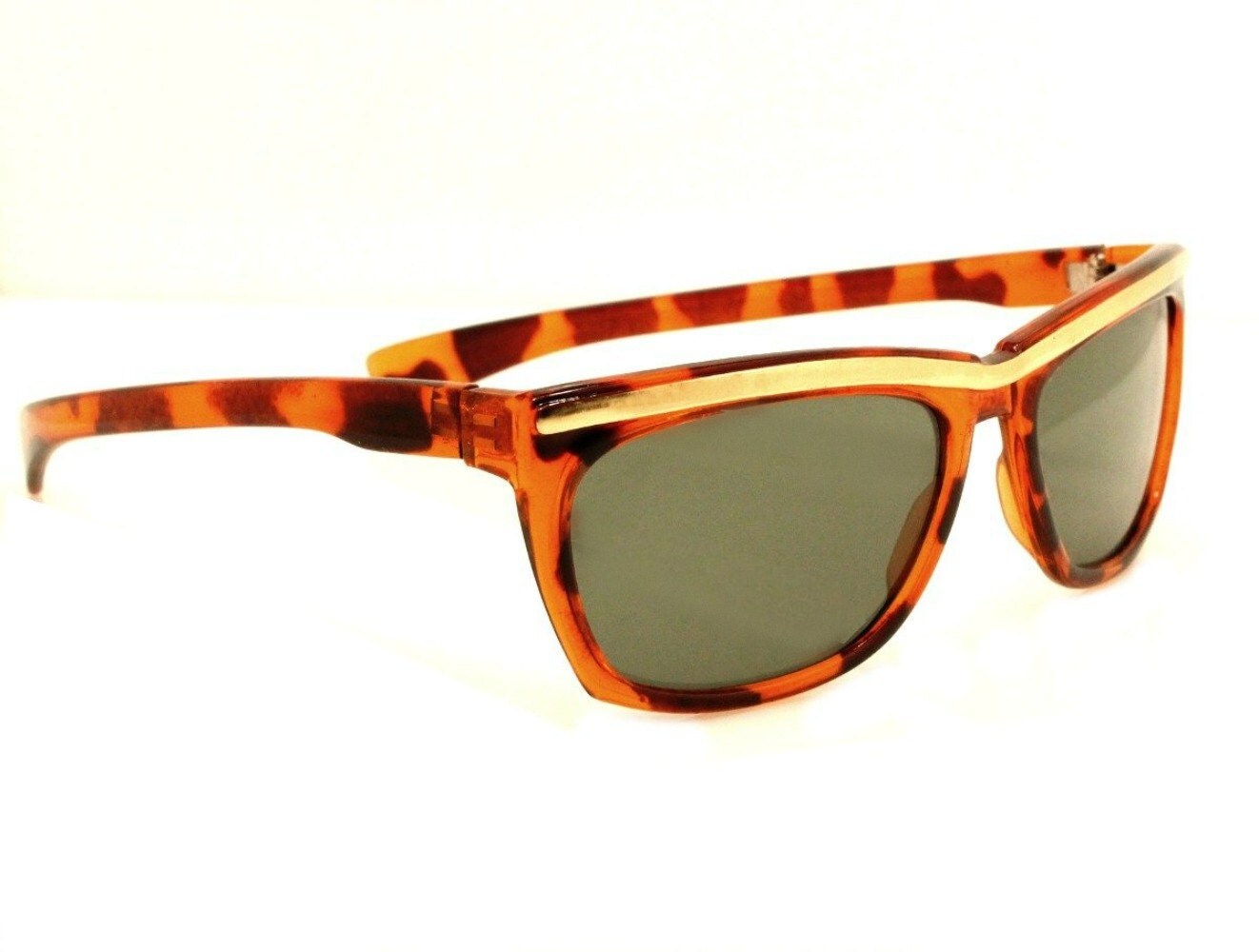Vintage Sailor Tortoise Shell Sunglasses, Gold Trim, Wild at Heart ...
