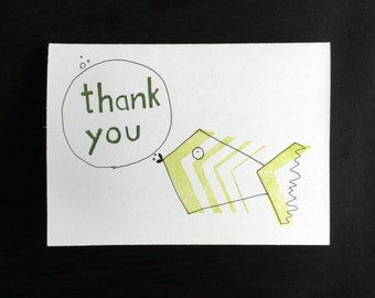 Fish thank you card | Etsy
