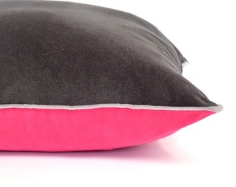 raspberry velvet pillow case // raspberry pink velvet cushion
