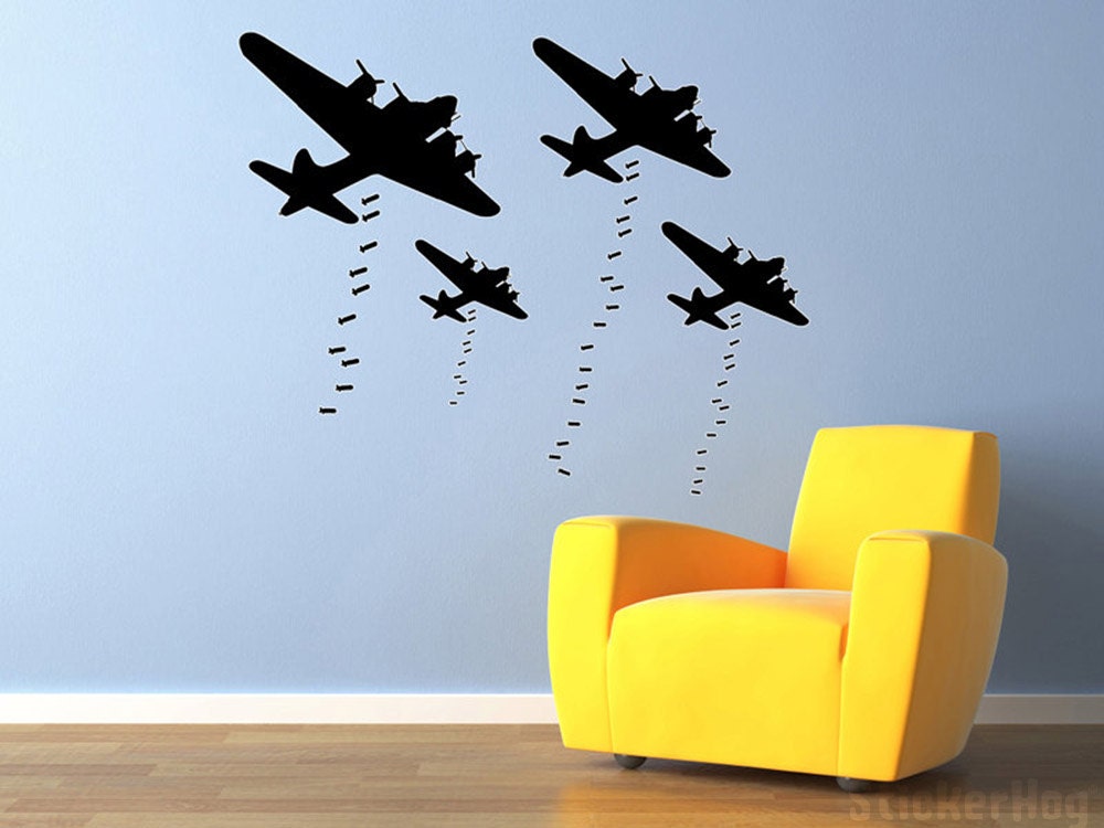 Bombs Away B-17 Bombers World War 2 Airplane Wall Decal Vinyl