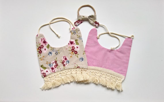 fringe bib boho bib fancy drool bib floral bib drool bib