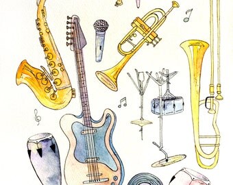 Funk music art print | Etsy