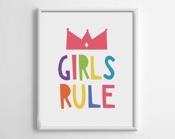 Girls rules poster | Etsy