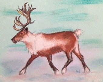 Reindeer painting | Etsy