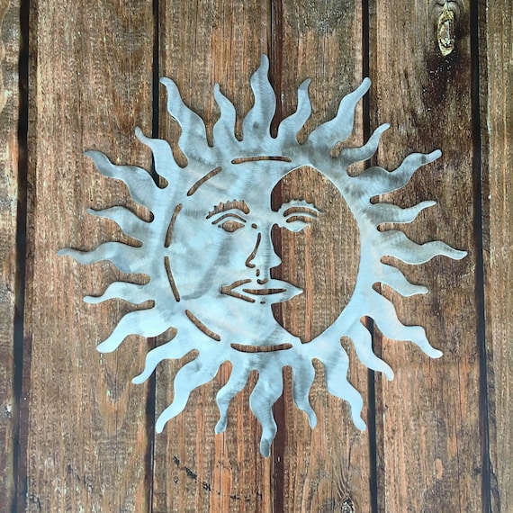 Metal Sun and Moon wall art indoor outdoor by ScreenDoorGrilles