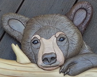 Intarsia bear | Etsy