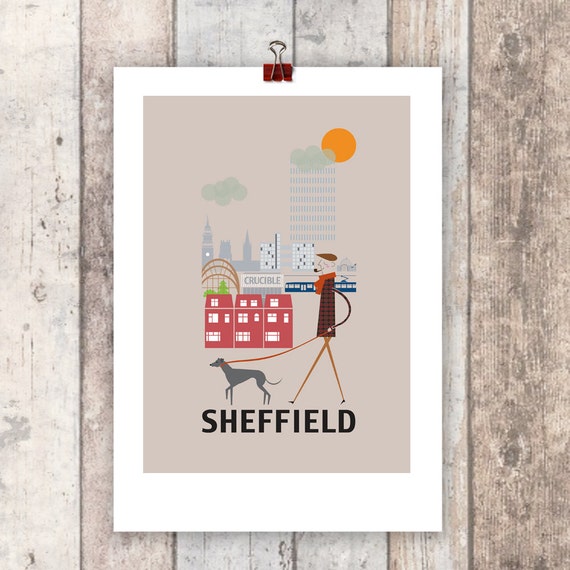 Sheffield Print A4/A3/A2 poster wall art city skyline