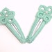 Green Baby Tatted Hair Clips Green Tatting Hair Clips Mint