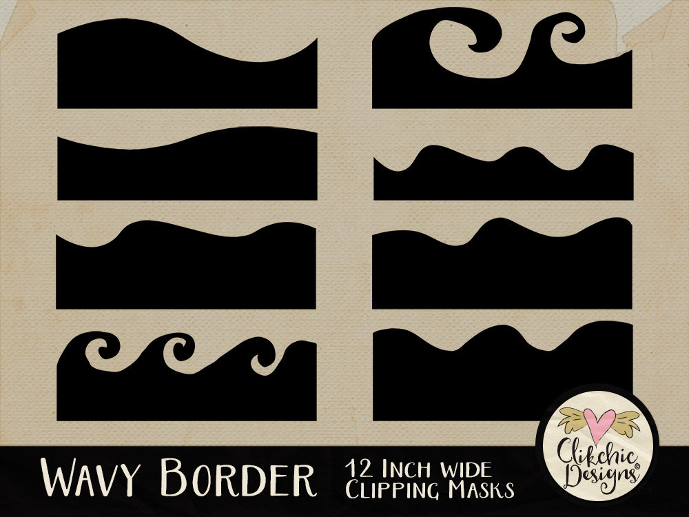 Wavy Border Masks Photoshop Clipping Masks Digital