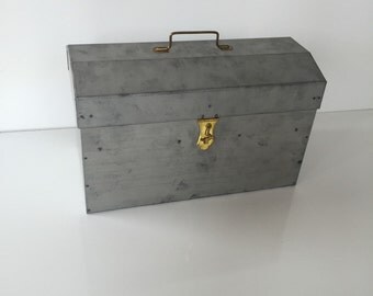 Galvanized tool box | Etsy