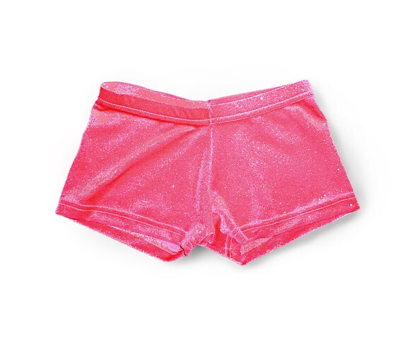 Girls Dance Shorts Booty Shorts Pink Glitter Velvet Shorts