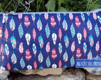 Blue feather fabric | Etsy