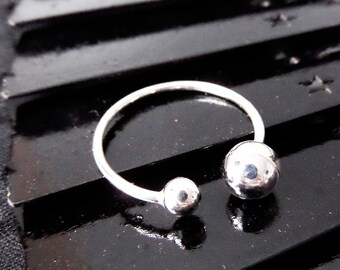 Silver ball ring | Etsy
