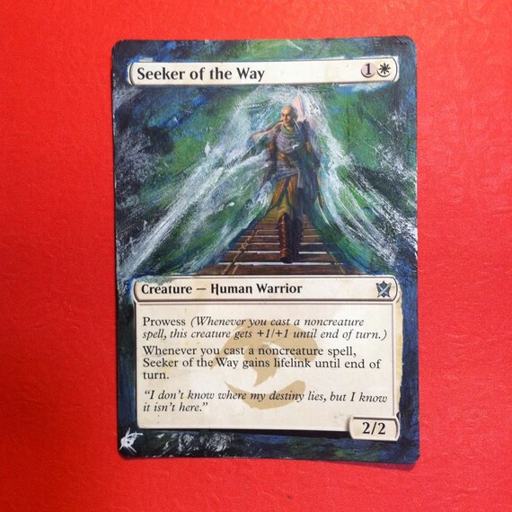 Altered Magic the Gathering Hand-Painted Seeker of the Way