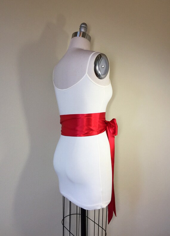 Bright Red Sash Red Satin Sash Holiday Sash by SatinSwank on Etsy