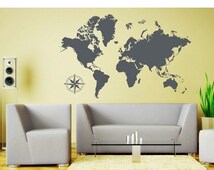 Unique world map wall mural related items | Etsy