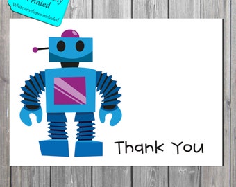 Robot thank you card | Etsy