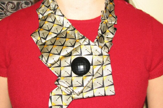 Trendy Silk Ascot Pleated Ascot Ruffled Silk Scarf by TieTandem