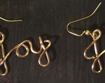 Wire word earrings | Etsy