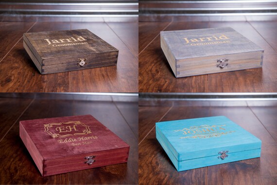 Personalized Cigar Box Groomsman Gift Box by EngraveMyMemories