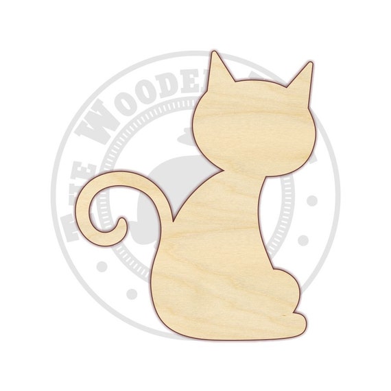Cat Cat Decor Wood Craft Shapes 170360 by TheWoodenHare on Etsy