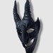 Demon mask black dark leather costume moufflon horn cosplay