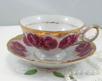 Cabbage rose china | Etsy