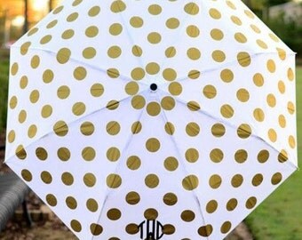 Items similar to Vintage Rainbow Polka Dot Umbrella on Etsy