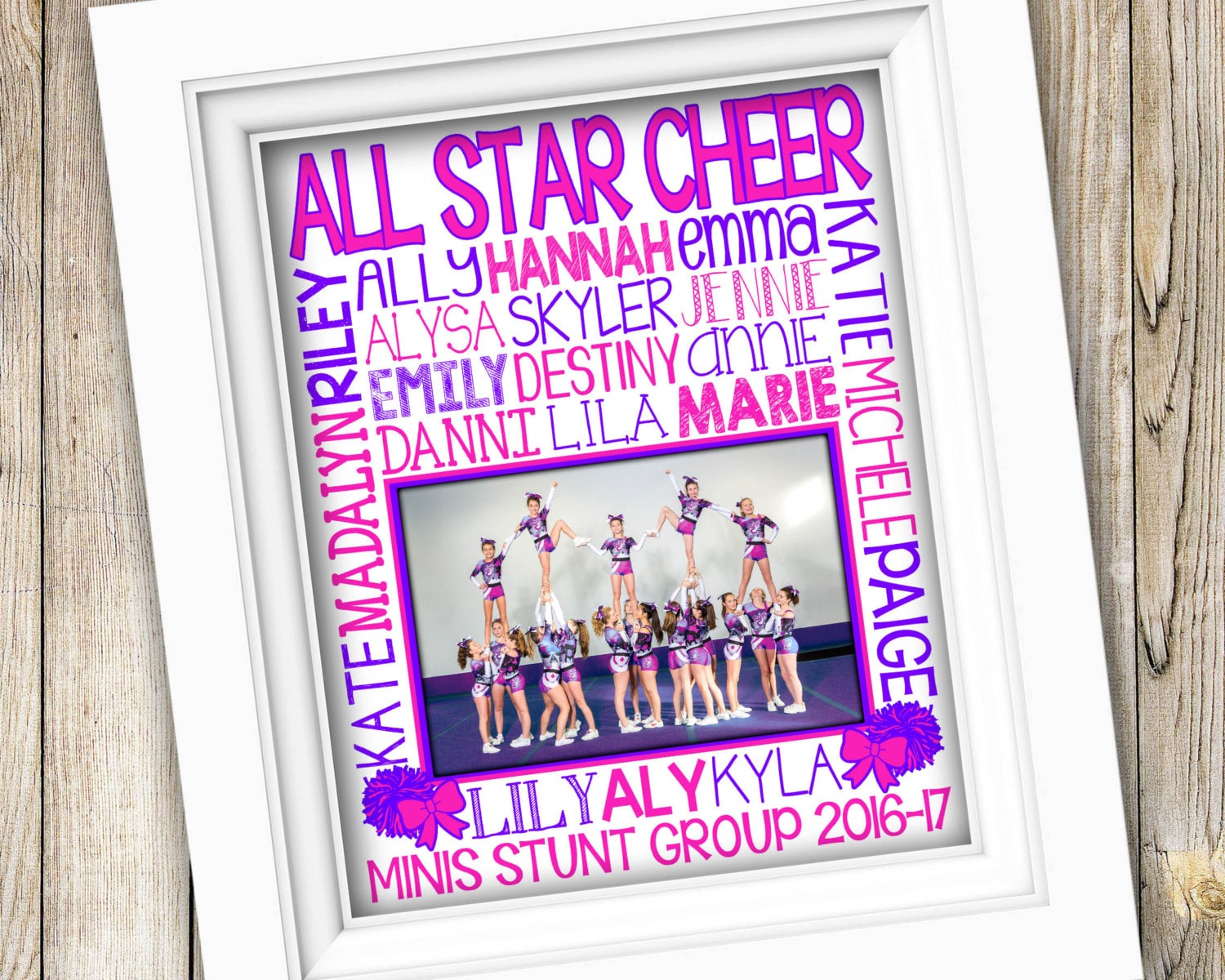 Custom Cheer Gift Personalized Cheerleading Team Photo Cheer