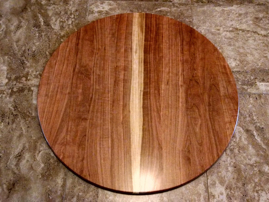 Round Table Top Solid Black Cherry Wood // by SelectWoodWorks