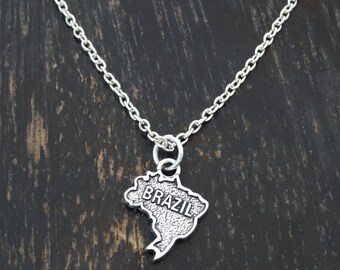 Brazil map pendant Brazil pendant Brazil map jewelry Brazil