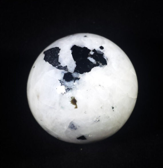 LARGE RAINBOW MOONSTONE Sphere Natural Stone Hand by AandSCrystals