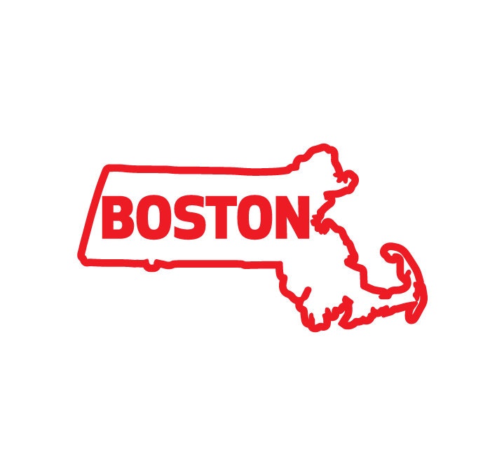 Boston MA Outline Sticker/Decal