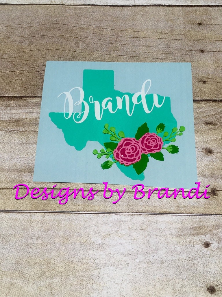 State decal State floral decal personalized state decal