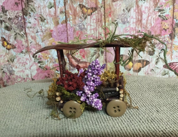 Miniature Flower Cart Fairy Flower Cart Miniatures