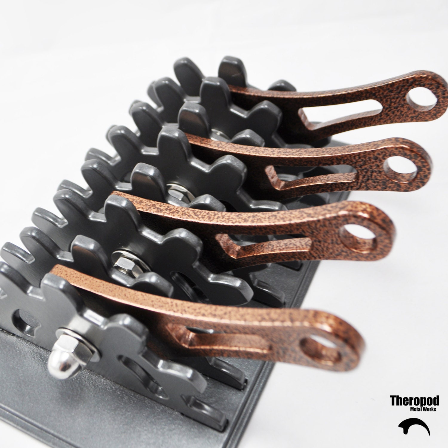 Steampunk Quadruple Gang Lever Wall Switch Plate with Copper