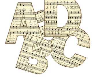 Grungy Aged Vintage Christmas Carol Music Digital Sheet