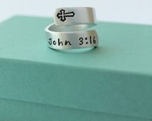 Unique bible verse ring related items | Etsy