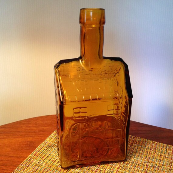 E.G. Booz's Old Cabin Whiskey glass bottle