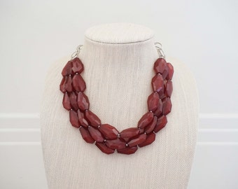 Ruby beads necklace | Etsy