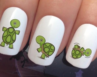 Turtle nail art | Etsy
