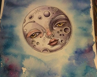 Moon tattoo | Etsy