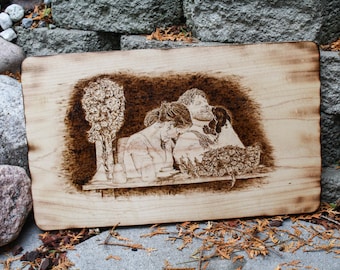 Wood burned frame | Etsy